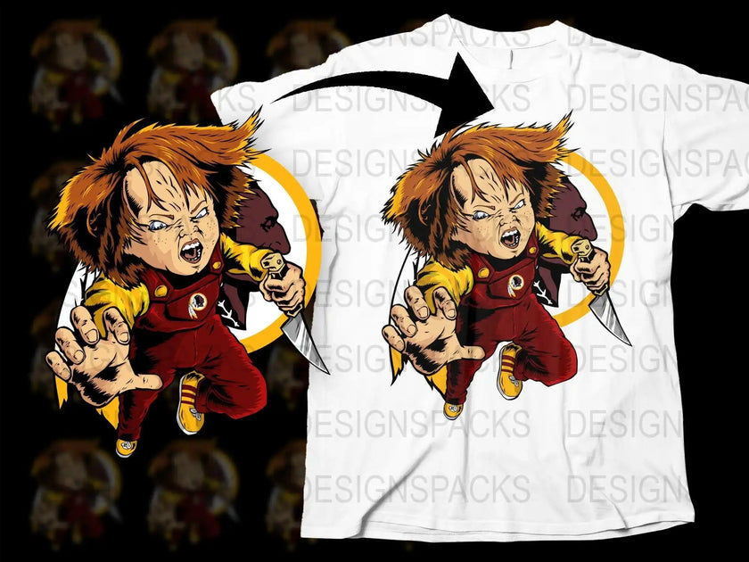 Chucky Halloween Football Themed Png Digital Download