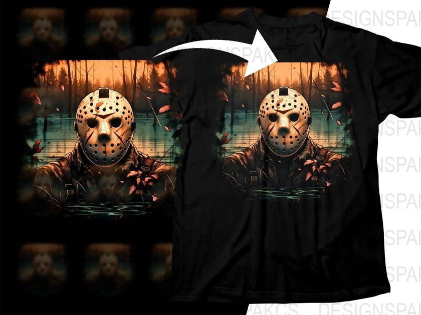 Jason Voorhees Halloween Themed Horror Art Halftone Png Digital Downlo