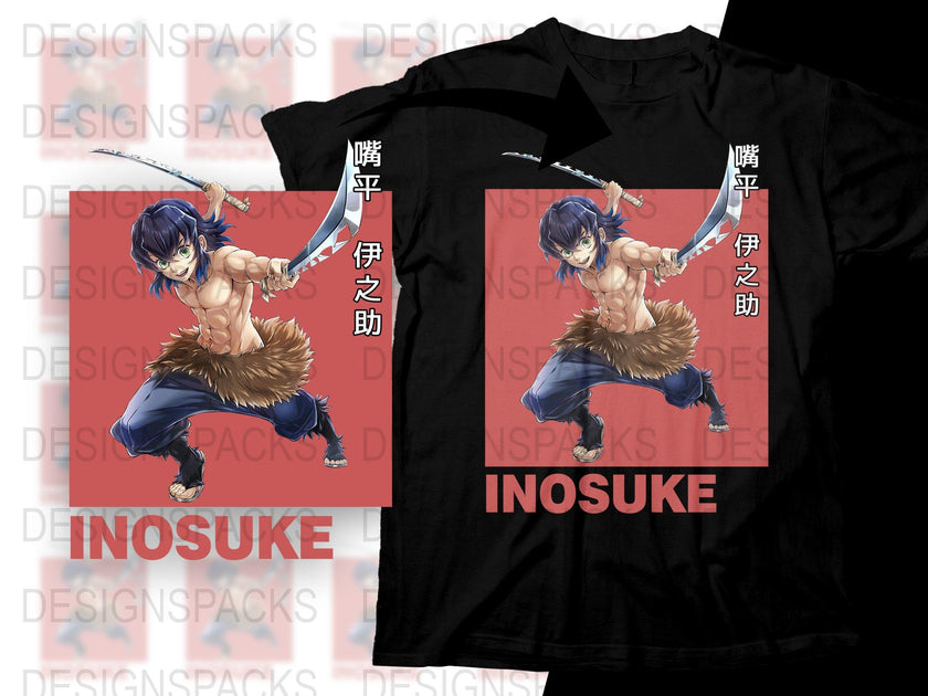 Dynamic Inosuke Design Anime Graphic Png Digital Download