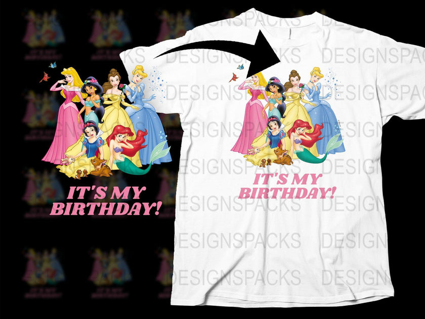 Celebrate with Disney Princess Birthday Png Digital Download