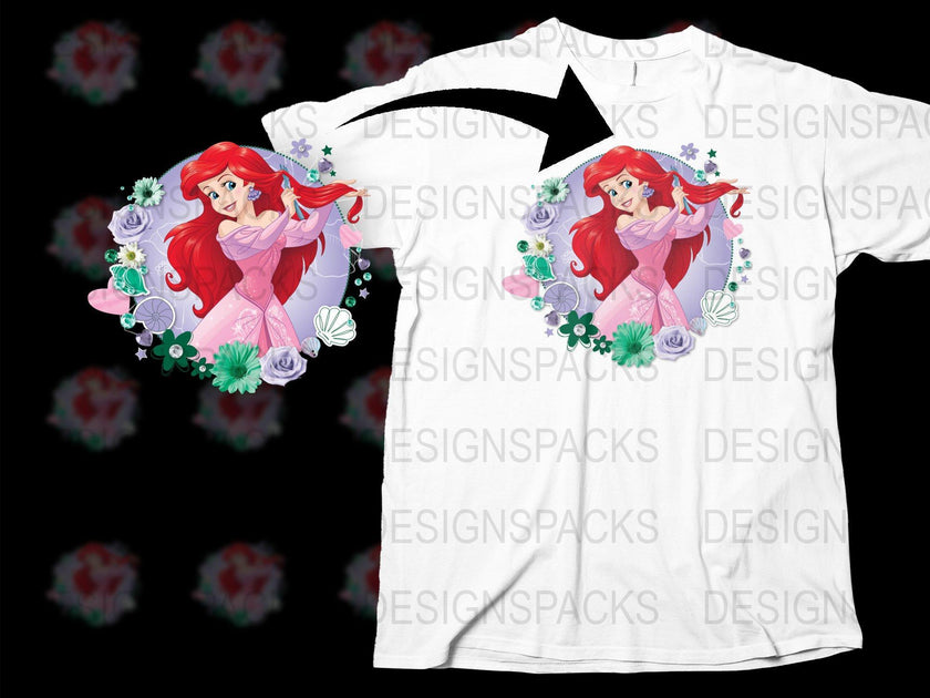 Ariel Graphic Design Princess Png Digital Download