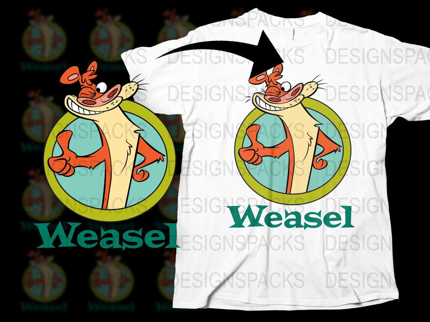 Retro Weasel Character Graphic Png Digital Download