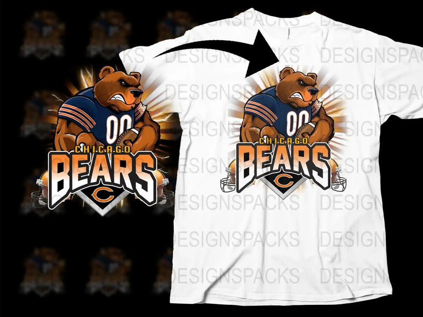 Chicago Bears Angry Mascot Fan Pride Png Digital Download