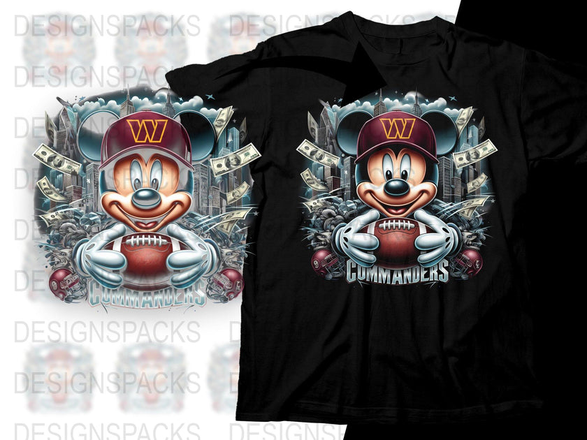 Washington Commanders Mickey Mouse Football Png Digital Download