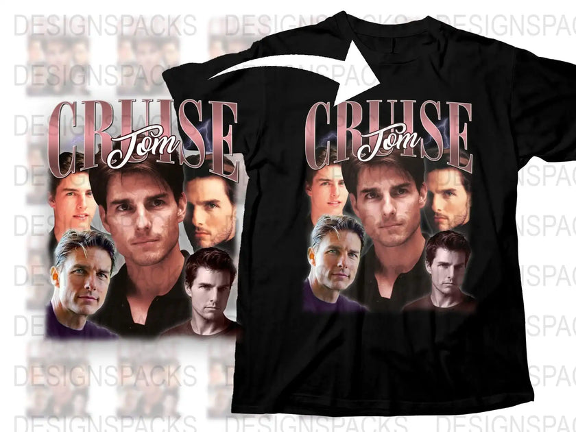 Tom Cruise Collection Iconic Movie Actor Design Graphic Png Digital Do