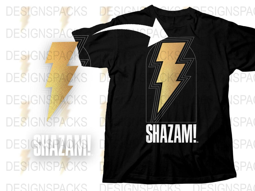 Shazam Logo Lightning Bolt Design Graphic Png Digital Download