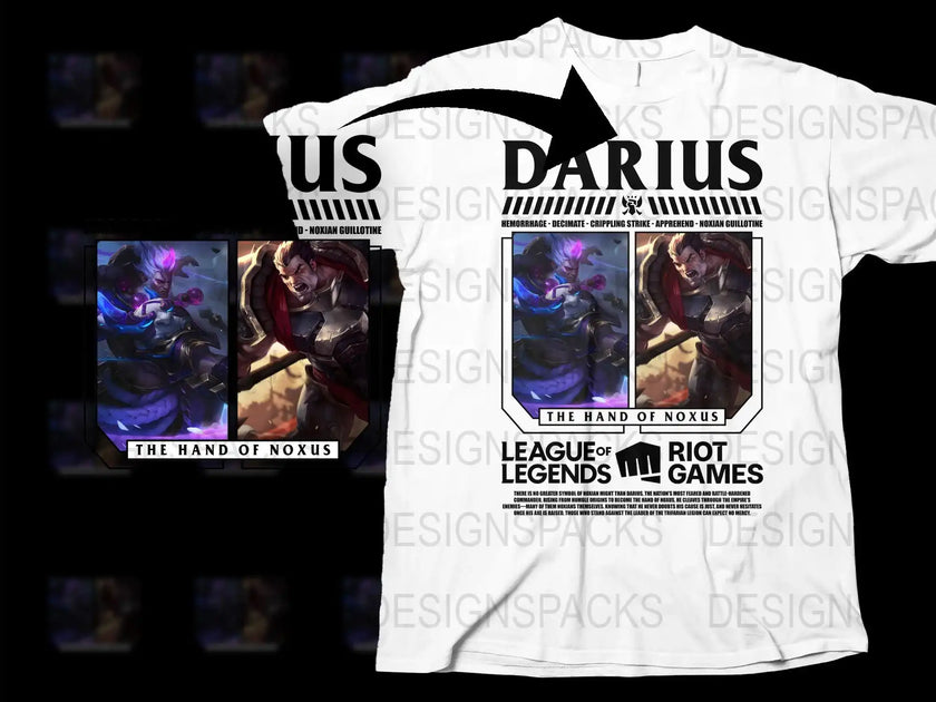 Darius the Hand of Noxus League of Legends Video Game Png Digital Down