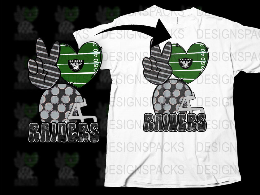 Las Vegas Raiders Peace and Love Graphic Png Digital Download
