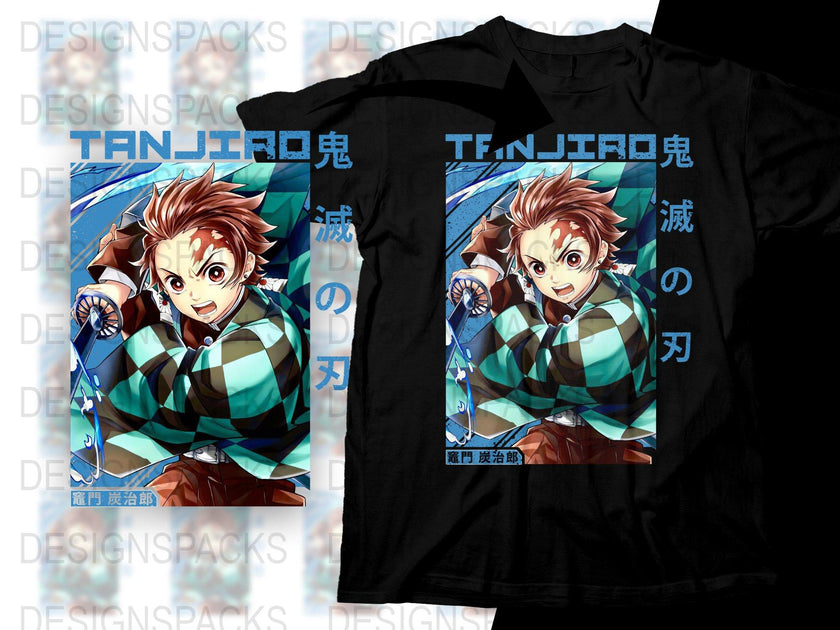 Demon Slayer Tanjiro Dynamic Battle Pose Png Digital Download