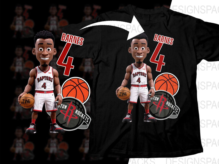 Harrison Barnes Raptors Number 4 Cartoon Basketball Star Png Digital D