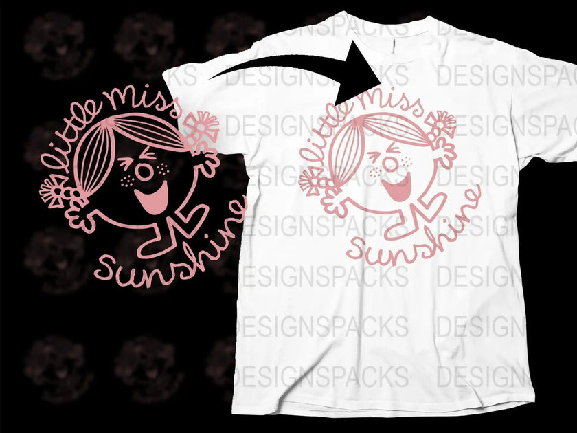 Cheerful Little Miss Sunshine Graphic Png Digital Download