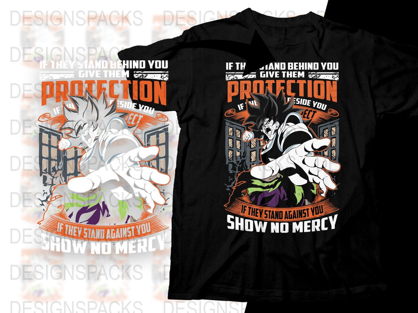 Fierce Warrior Quote Show No Mercy Anime Graphic Png Digital Download