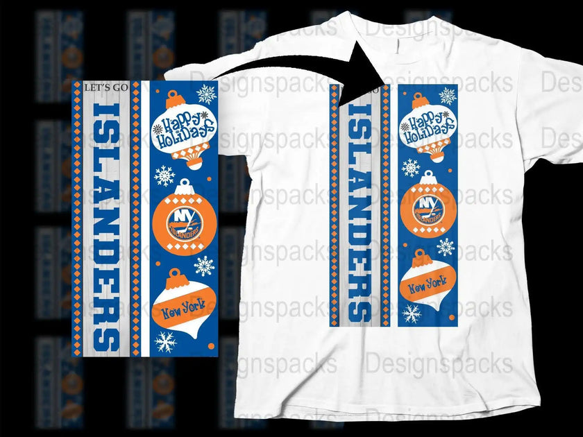 NHL Let's Go Islanders Happy Holidays New York Png Digital Download