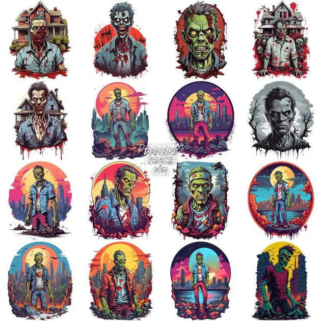 50 Zombie Designs Bundle PNG