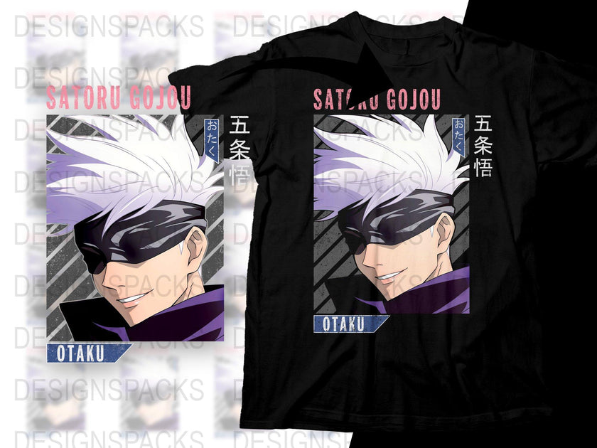 Satoru Gojou Stylish Anime Graphic Png Digital Download