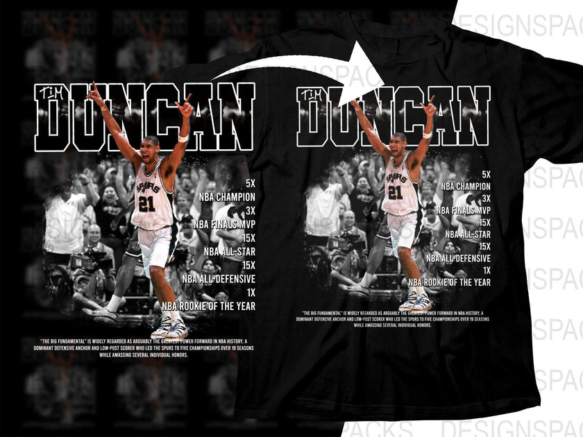 Iconic Tim Duncan Basketball Legend Bootleg Png Digital Download