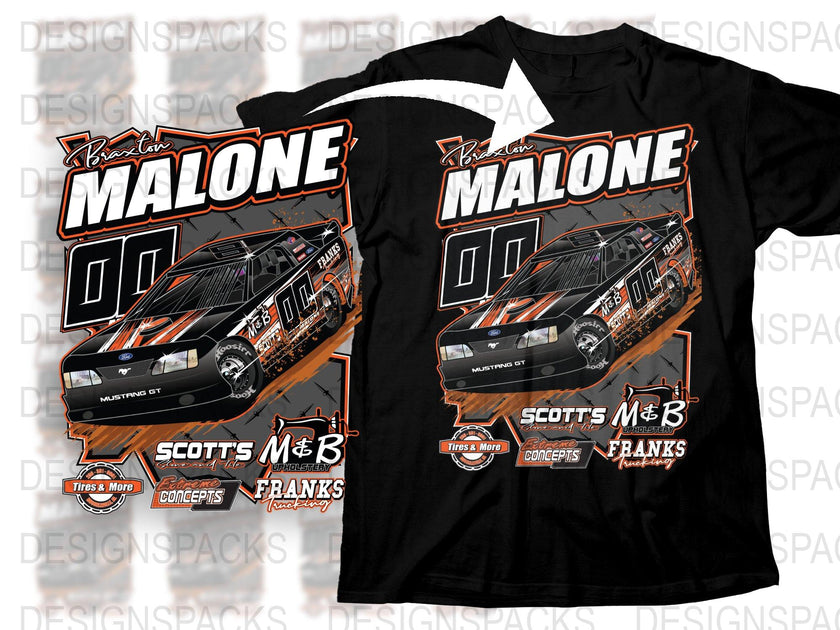 Braxton Malone Mustang GT Race Car Theme Png Digital Download