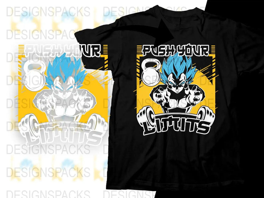 Intense Vegeta Push Your Limits Motivational Png Digital Download