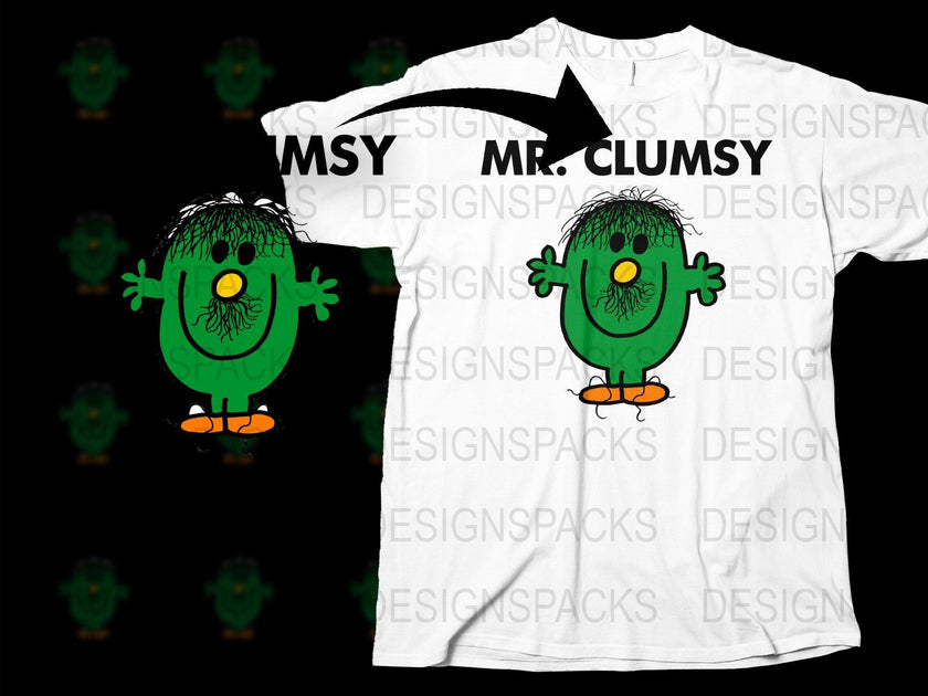 Mr. Clumsy Graphic Design Novelty Png Digital Download