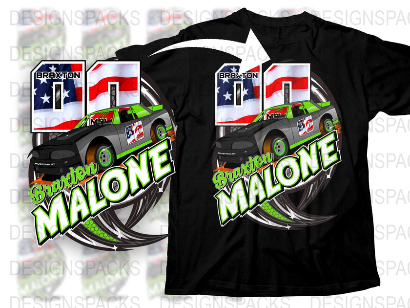 Braxton Malone Car Racing Graphic Png Digital Download