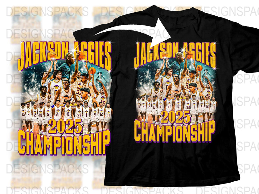 Jackson Aggies 2025 Championship Basketball Png Digital Download