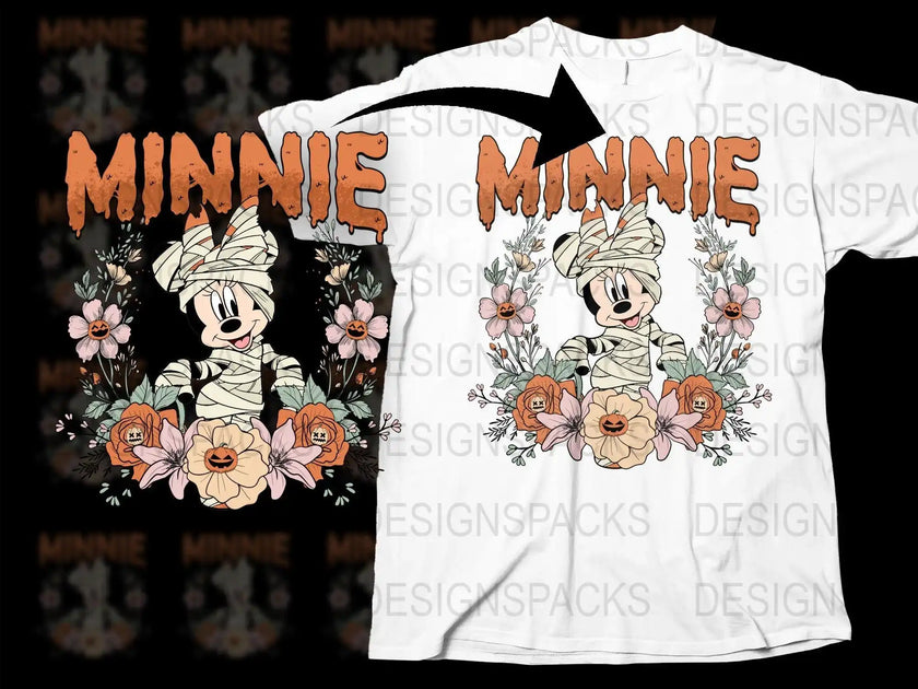 Minnie Mummy Wrapped Halloween Png Digital Download