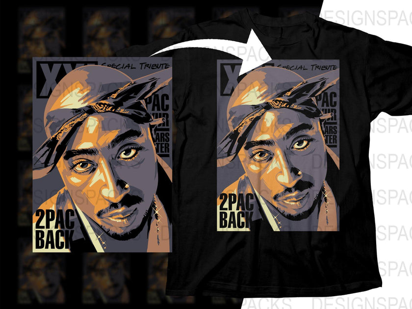 Tupac Shakur Tribute XXL 2Pac Back Graphic Print Png Digital Download