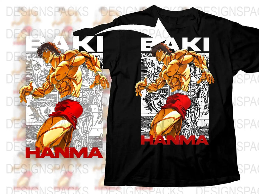 Anime Baki Hanma Design Graphic Fan Art Png Digital Download