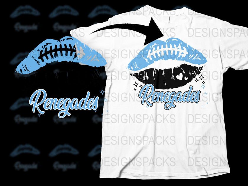 Renegades Lip Football Kiss Design Png Digital Download