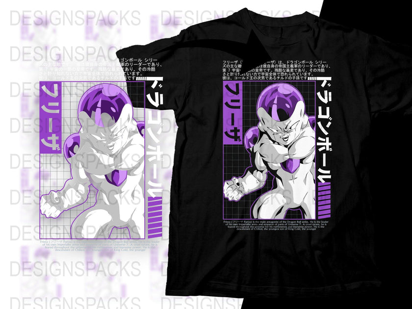 Bold Dragon Ball Z Villain Frieza Graphic Png Digital Download