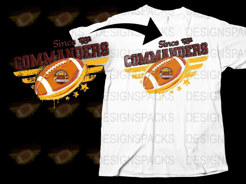Washington Commanders Football Graphic Png Digital Download