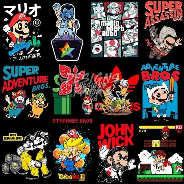 57 Gaming Designs Bundle PNG