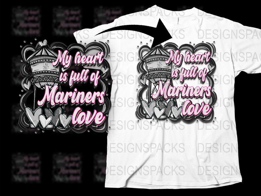 My Heart is Full of Mariners Love Png Digital Download