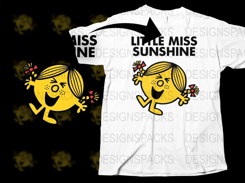 Cheerful Little Miss Sunshine Graphic Png Digital Download