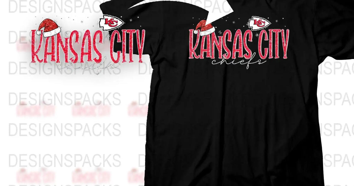 Kansas City Chiefs Christmas Design with Santa Hat Png Digital Downloa ...
