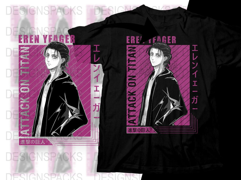 Attack on Titan Eren Yeager Graphic Design Png Digital Download