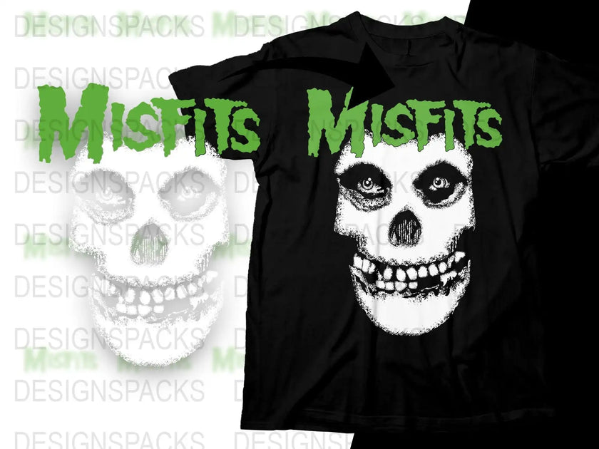 Misfits Skull Graphic Band Logo Design Png Digital Download