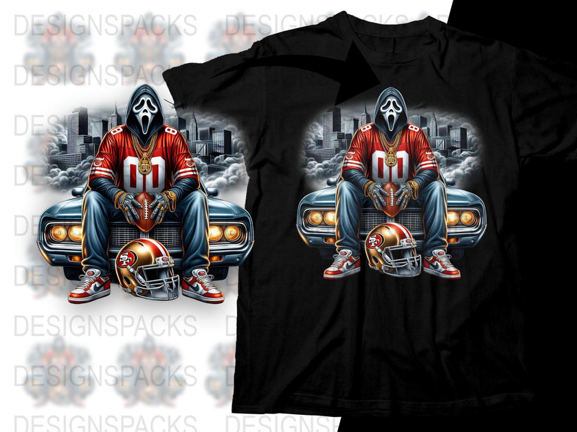 Stylish GhostFace Car Smoke San Francisco 49ers Png Digital Download