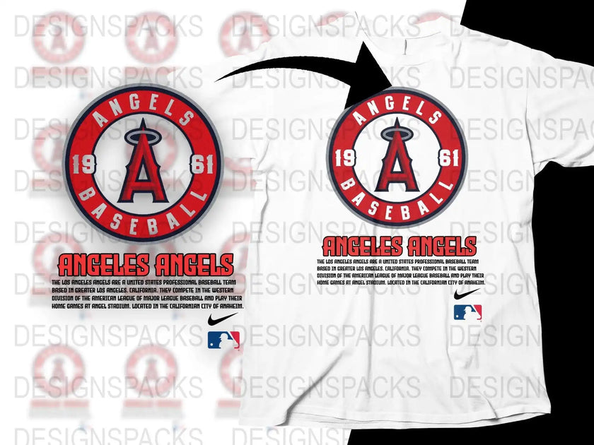 Vintage 1961 Angeles Angels Baseball Logo Png Digital Download