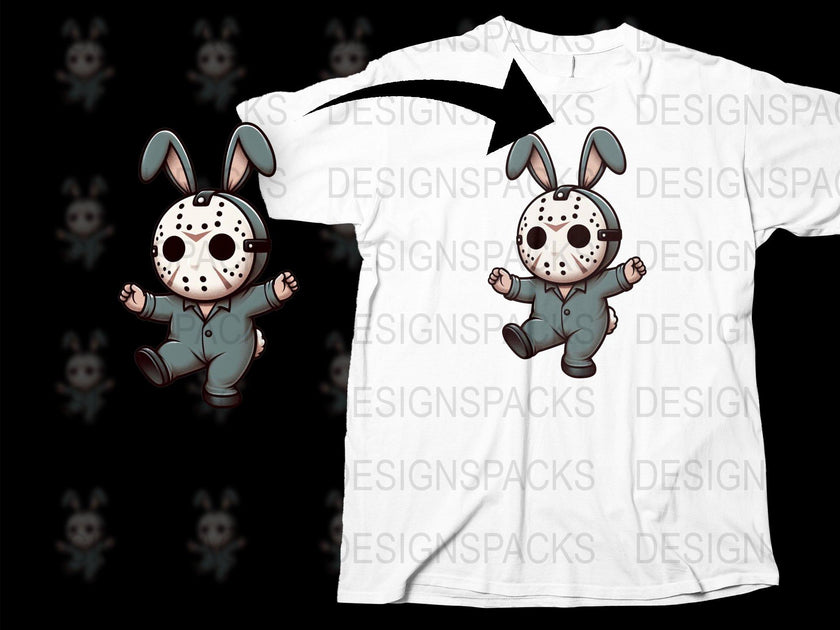 Adorable Easter Bunny Jason Inspired Graphic Png Digital Download