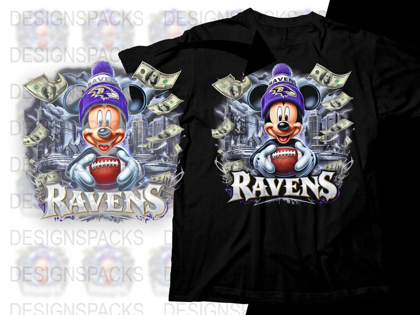Ravens Mickey Mouse Illustration Graphic Png Digital Download