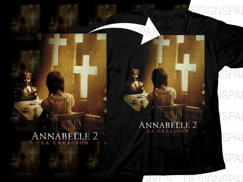 Spooky Annabelle 2 La Creación Inspired Halftone Png Digital Download