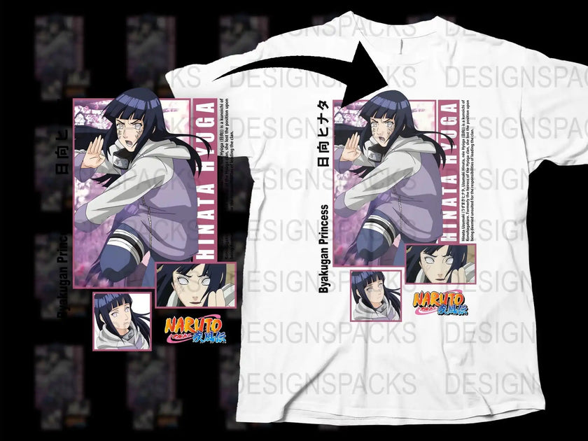 Naruto's Hinata Hyuga Byakugan Princess Anime Png Digital Download