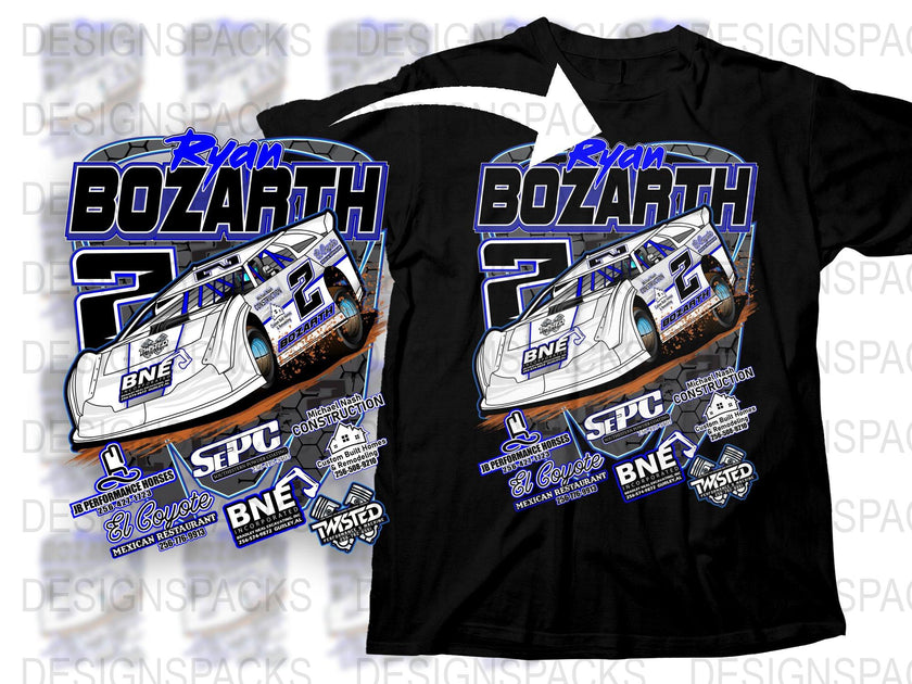 Ryan Bozarth Racing Car Graphic Design Png Digital Download