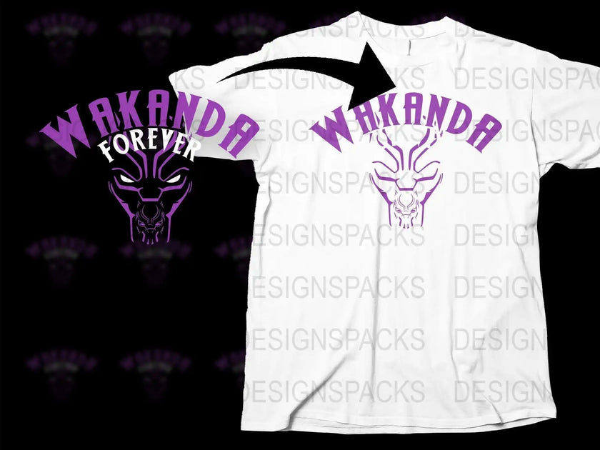 Wakanda Purple Panther Head Design Png Digital Download