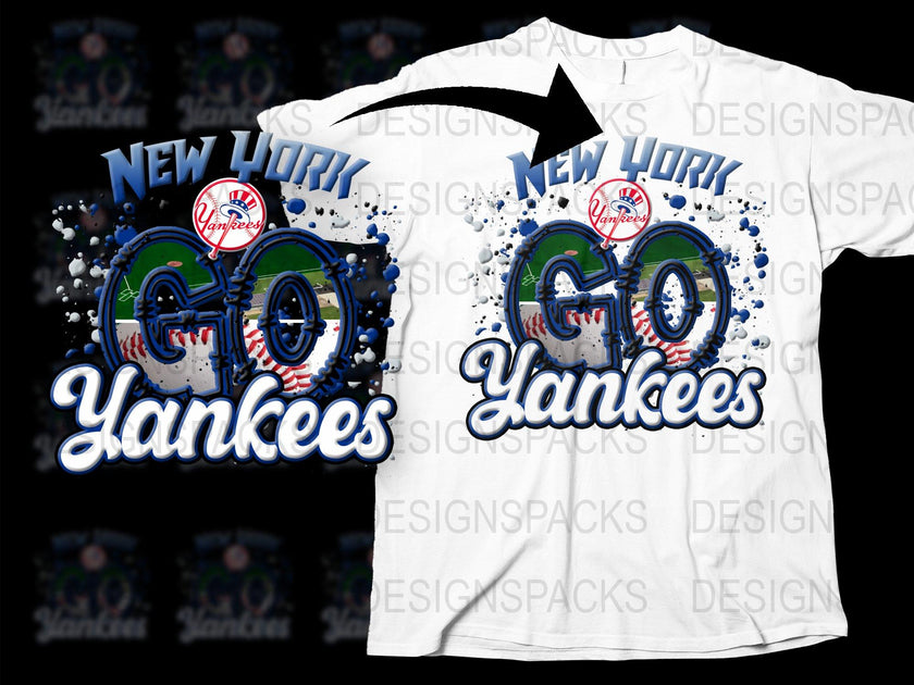 New York Yankees Go Yankees Graphic Print Png Digital Download