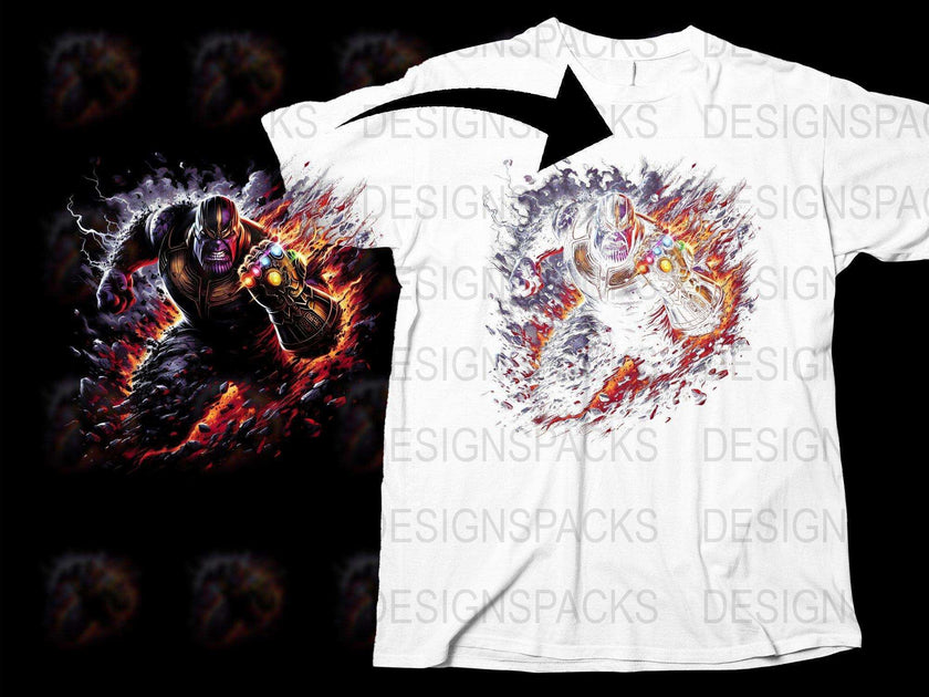 Fierce Titan with Infinity Gauntlet Graphic Png Digital Download