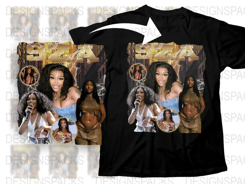 SZA Artist Portraits Graphic Bootleg Merchandise Design Png Digital Do