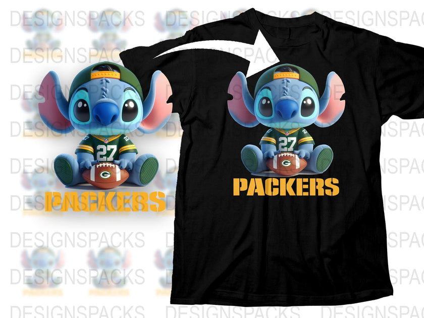 Cute Cartoon Packers Football Fan Design Png Digital Download