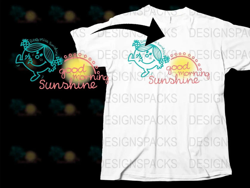 Cheerful Little Miss Sunshine Graphic Png Digital Download